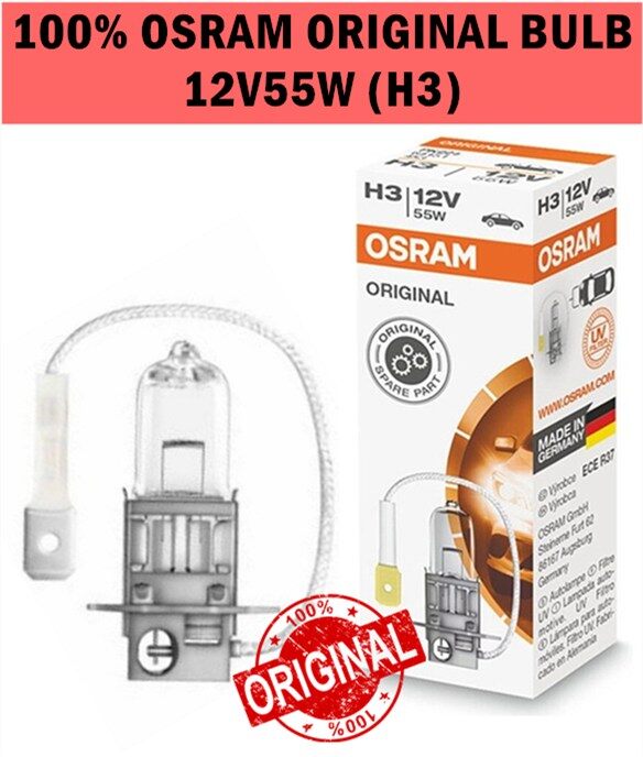 H3 OSRAM 100% ORIGINAL BULB 12V55W MADE IN GERMANY | Lazada
