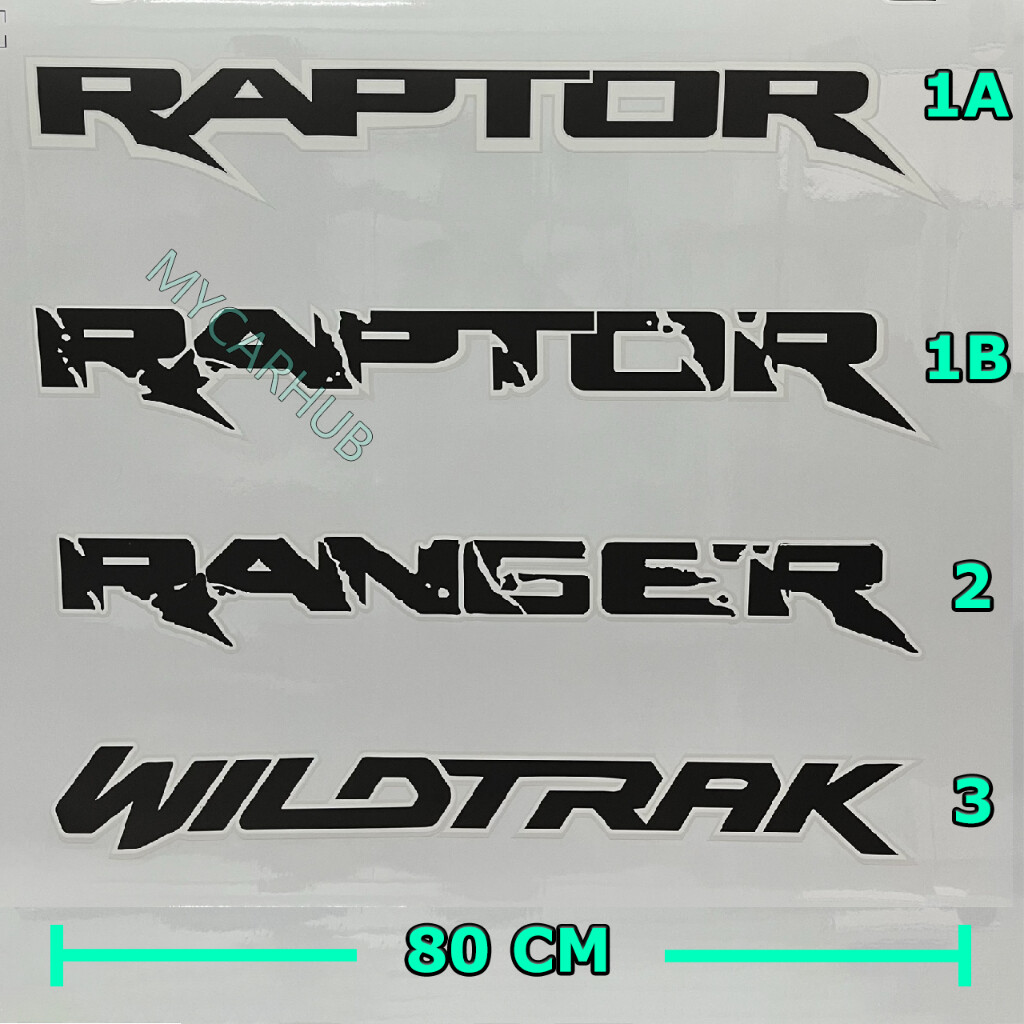 Ford Ranger Body Sticker Raptor / Wildtrak Design - 8 Designs Available ...