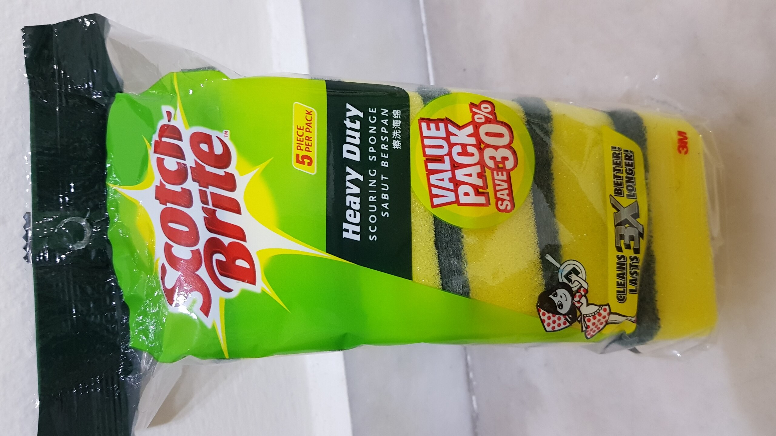 3M Scotch Brite Scouring Sponge 5 pcs/pkt | Lazada