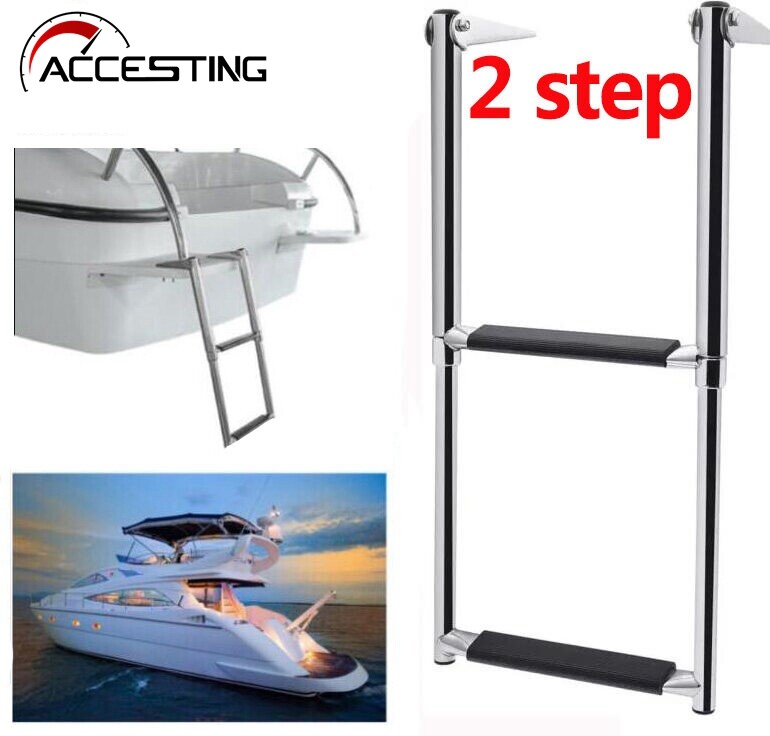 2 Step 3 Step Marine Ladder Telescopic Stainless Folding Telescopic ...