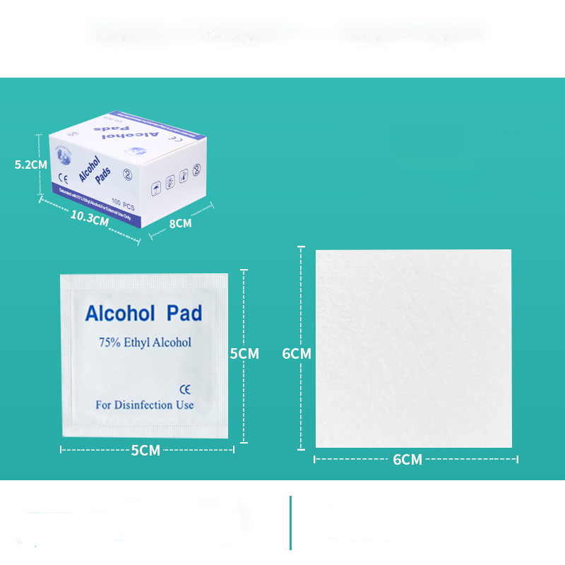 100pcs 75% Disposable Alcohol Pads Disinfection Tablets Cleaning Slices ...