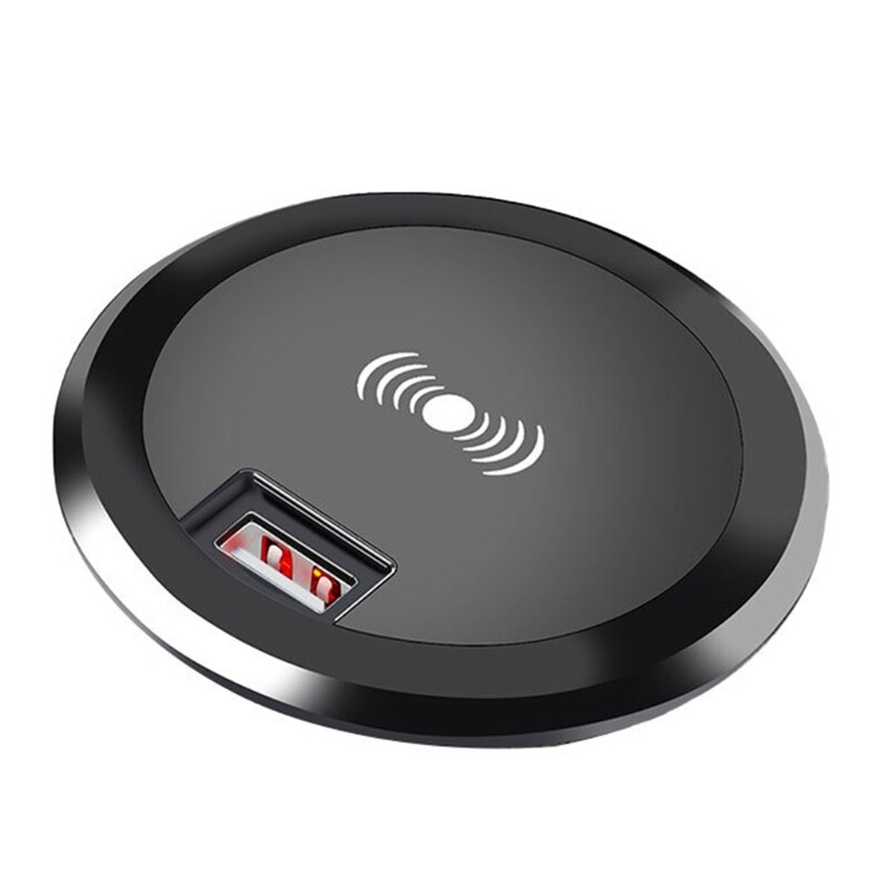 Desk Wireless Charger Headphone Round Wireless Charging Embedded ...
