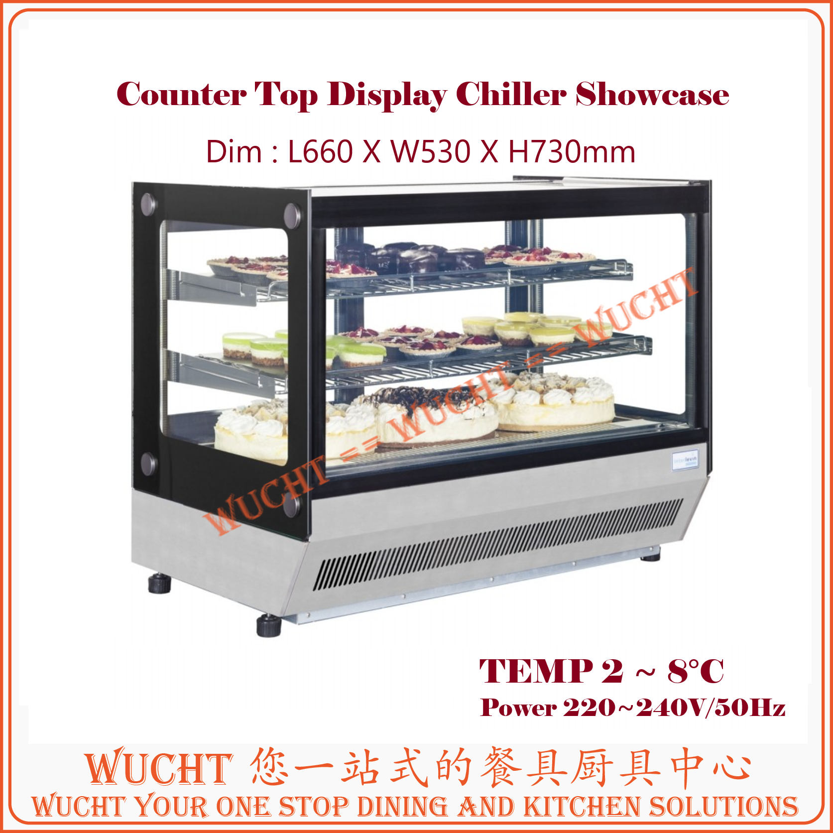 【WUCHT】26" / L660mm MINI COUNTER TOP DISPLAY CHILLER - TABLE TOP ...