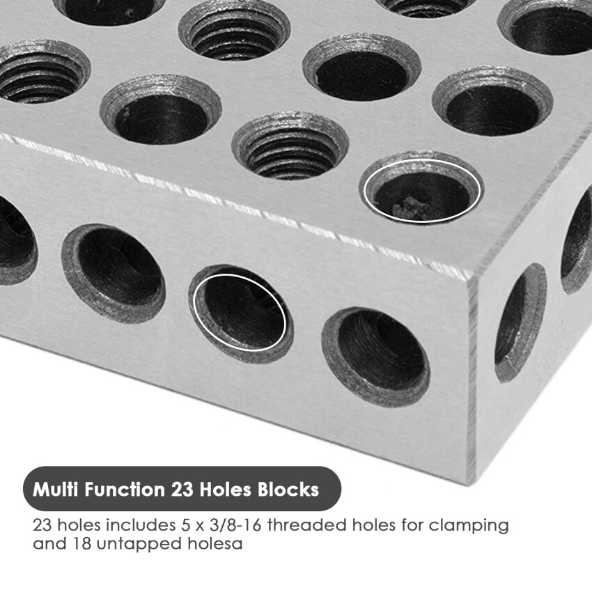 2Pcs 25X50X75Mm Precision Blocks,23 Holes Clamping Blocks Metric,Lathe ...