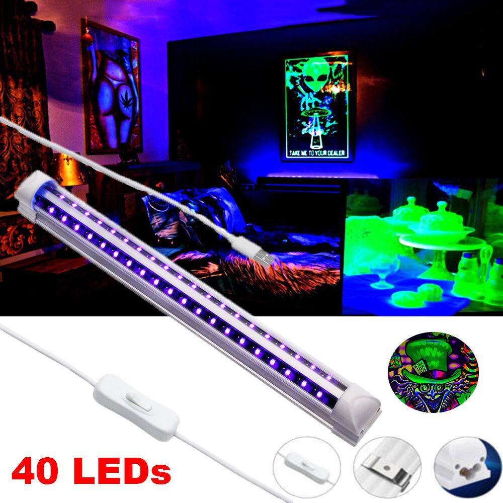6W 30CM USB Portable UV LED Black Light Tube UVA Violet Fluorescence ...