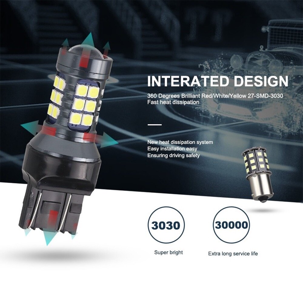 Luyoo ไฟ LED T20 7440 WY21W W21W,หลอดไฟ Led 7443 W21/5W T20สว่างพิเศษ ...