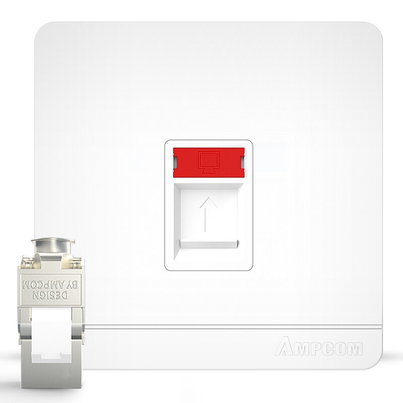 AMPCOM Panel Kit, Wall Faceplate with CAT8 40Gbps STP Keystone Jack ...
