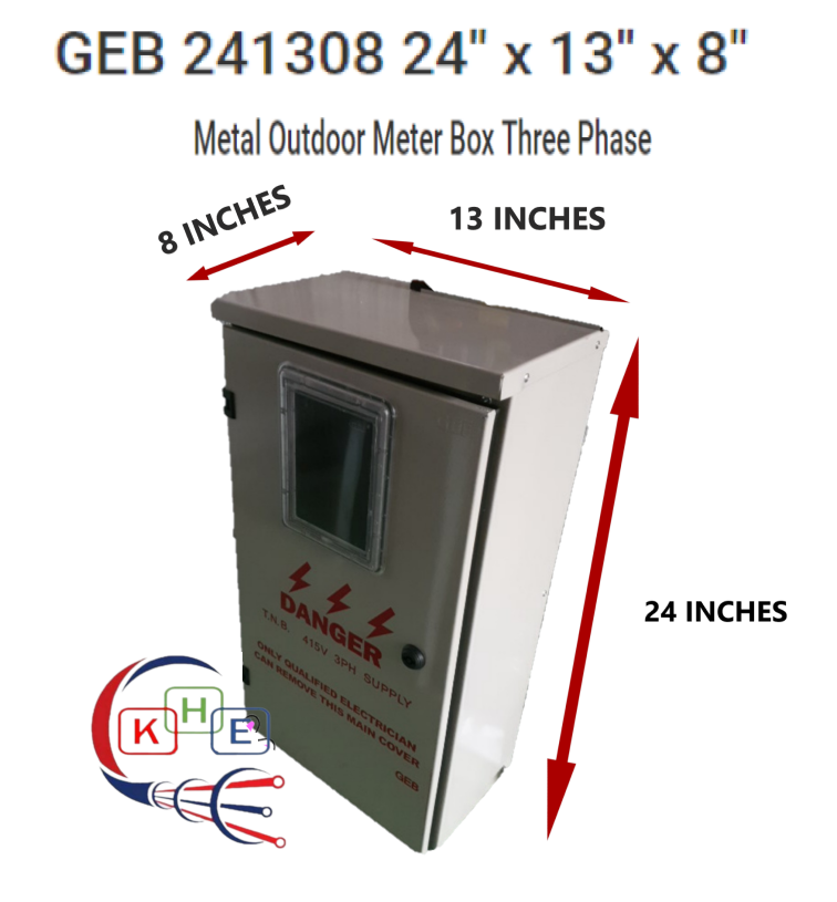 GEB 241308 24'' x 13'' x 8" Metal Outdoor Meter Box Three Phase + Free ...