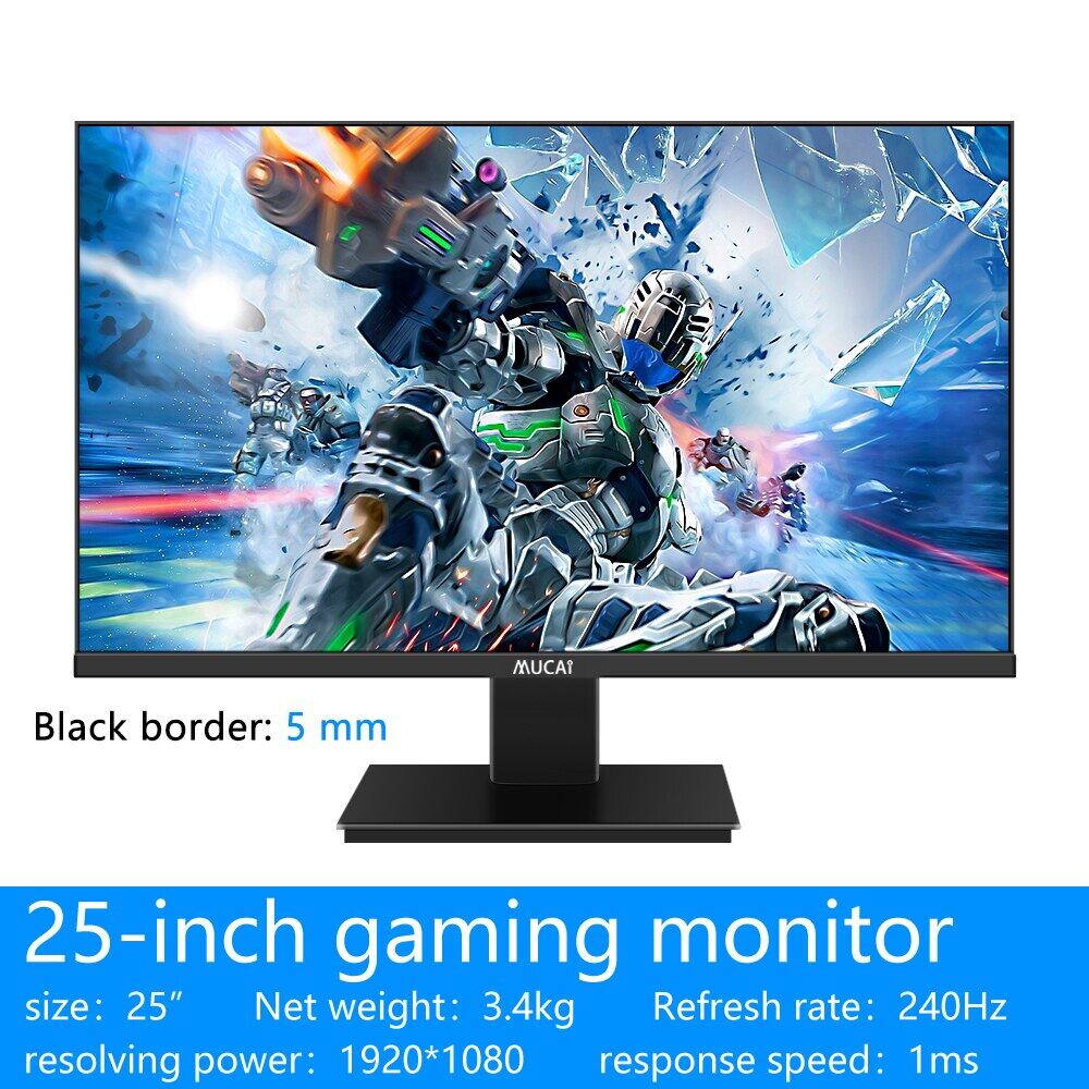 MUCAI 24.5 Inch PC IPS Monitor 240Hz LCD Display HD Desktop Gaming Gamer Computer Screen Flat ...