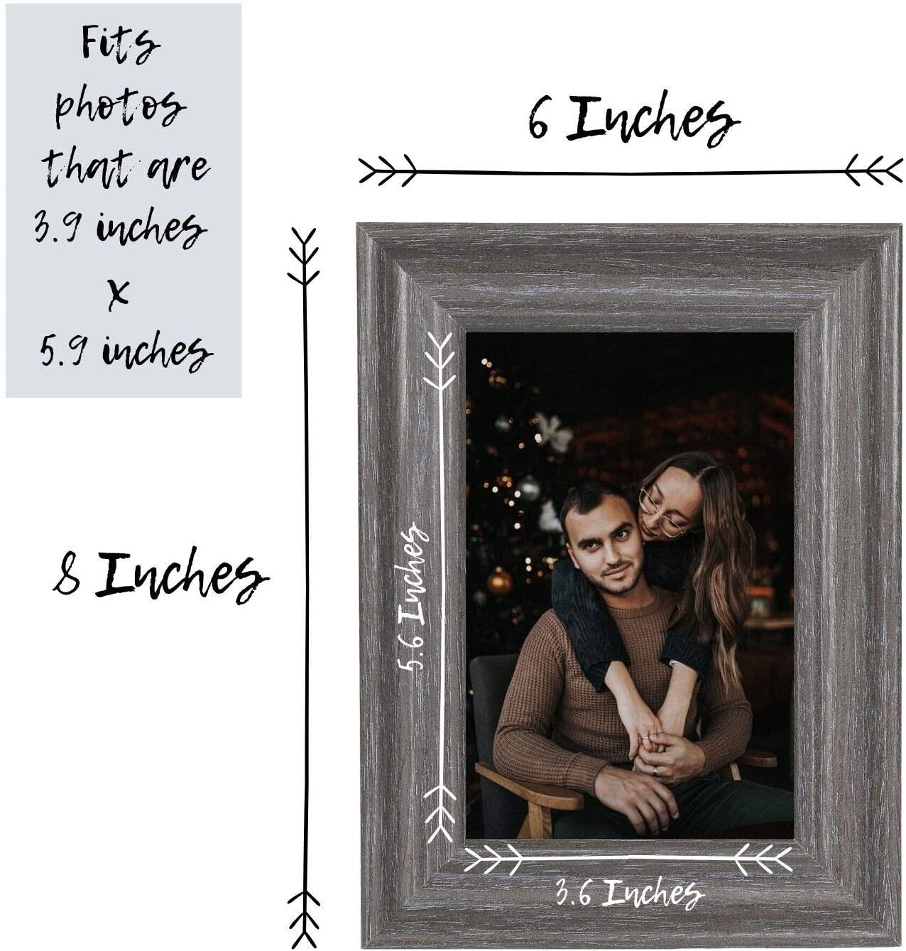 Picture Frame Rustic Gray Wood Pattern Art Photo Frames Table Display ...