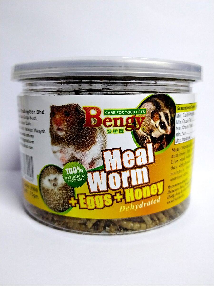 Bengy Hamster Food Dehydrated Meal Worm + Eggs + Honey (75g) | Lazada