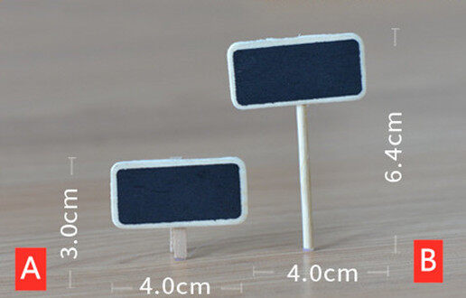 FY Mini Retangle Wooden Chalkboard Blackboard Wooden Clip Message Board ...