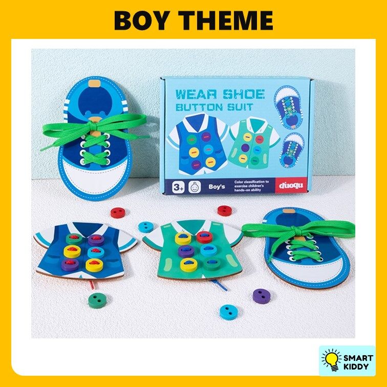 Montessori Wooden Educational Toy Fine Motor Skills Toys Tie Shoelaces ...