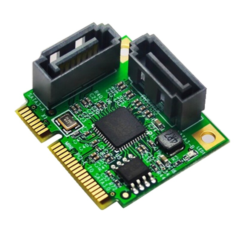 Mini PCI-E to Sata3 Expansion Card Dual SATA3.0 6Gbps Adapter Card Mini ...
