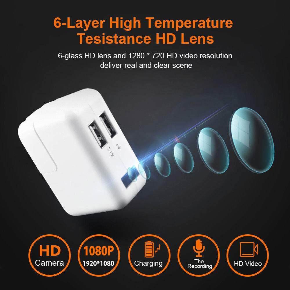 Jnan 2 Ports USB Charger Plug Camera Home Security Chargers for Hidden ...