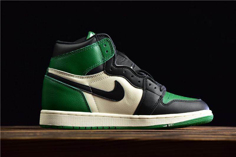 Nike Air Jordan 1 OG Black Toe Joe 1 Black Green Toe 555088-302 Men's ...