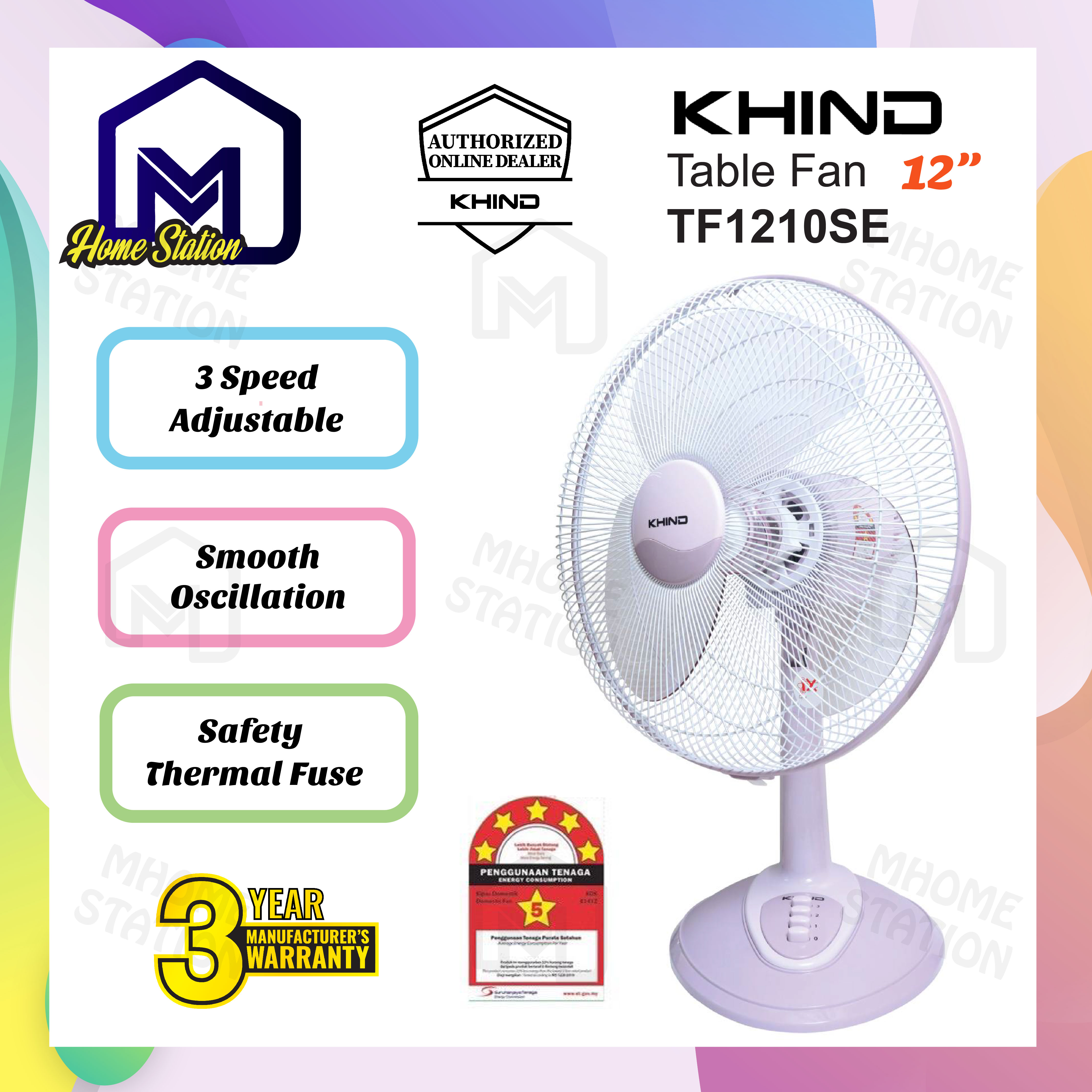 KHIND New Color 12" Table Fan TF1210SE TF-1210SE TF1210 Kipas Meja ...