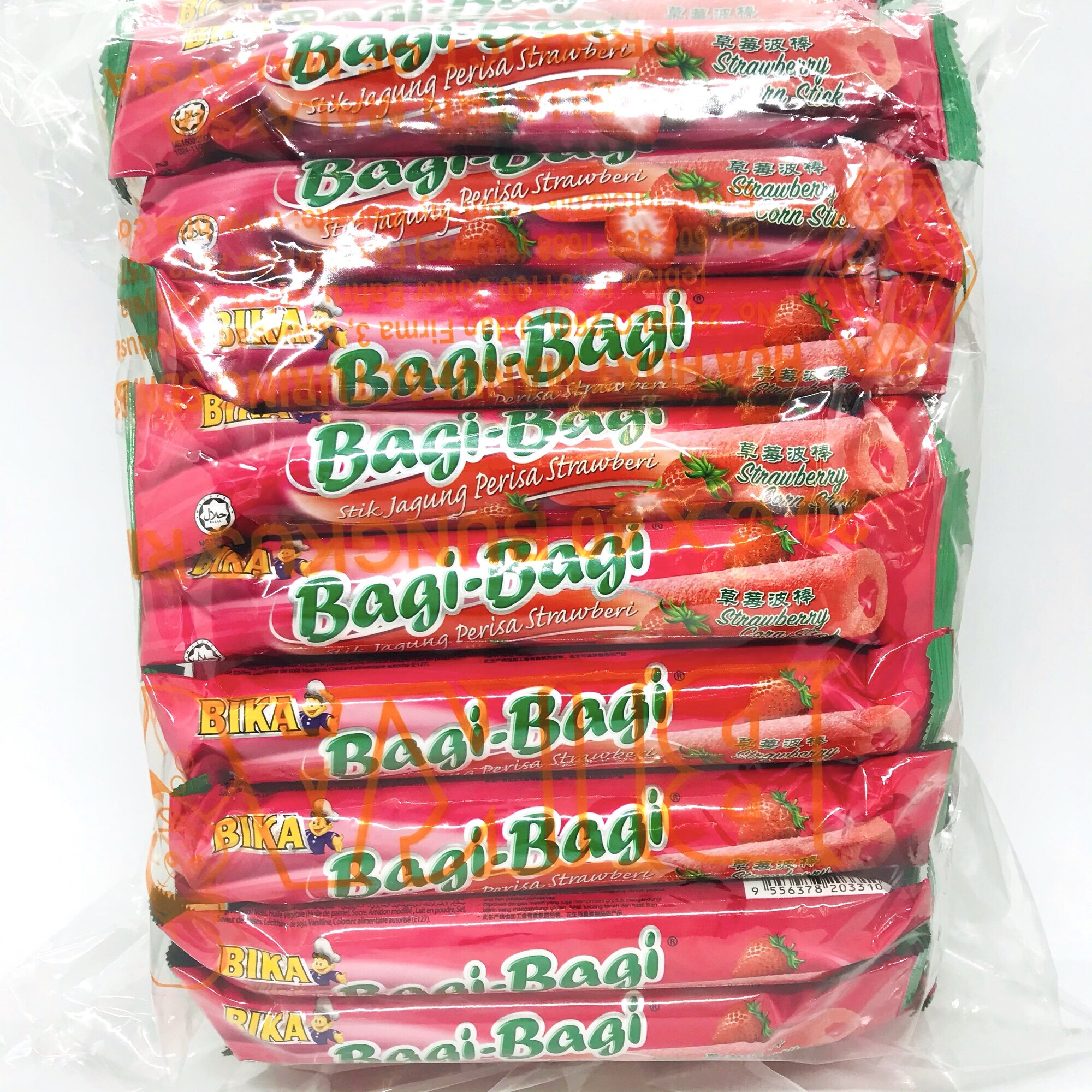 Bika Bagi-Bagi Strawberry Corn Stick 草莓波棒 10g x 40packets | Lazada