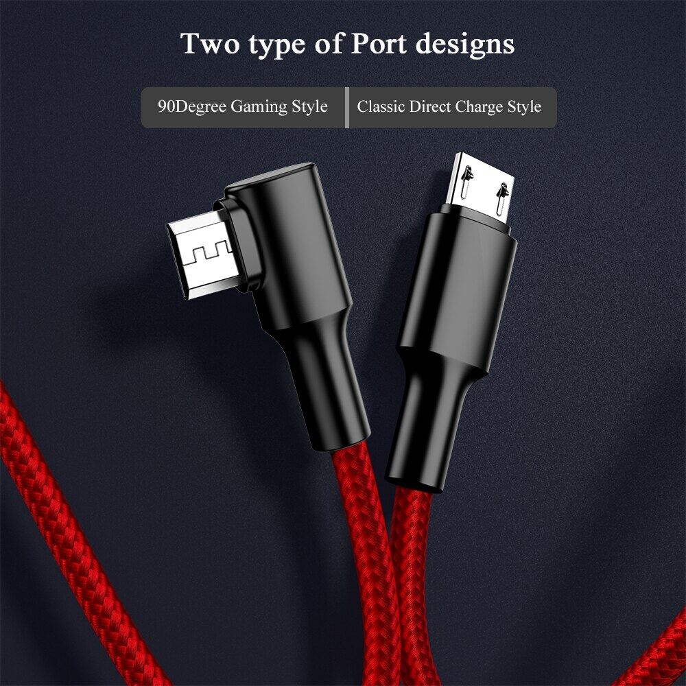 L-Type USB สาย Micro 3A สายชาร์จเร็ว1.2เมตร2เมตรสำหรับ Xiaomi Redmi ...