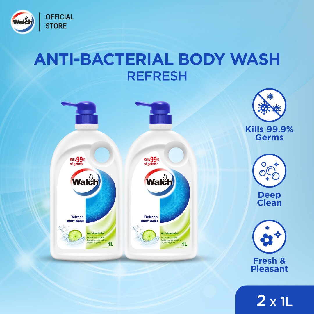 [TWIN PACK] Walch Anti-bacterial Body Wash (Refresh) 1L | Lazada