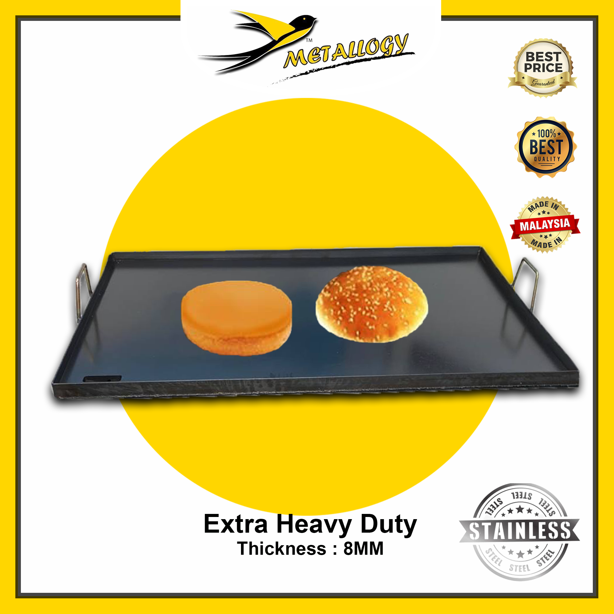 Metallogy Extra Big Large Hot Plate Pan Perniagaan Kuali Leper Besar ...