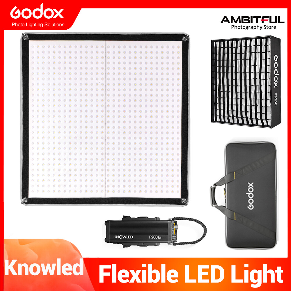 Godox F200Bi Flexible LED Fabric Light Bi-Color 2700k-8500k Temperature ...