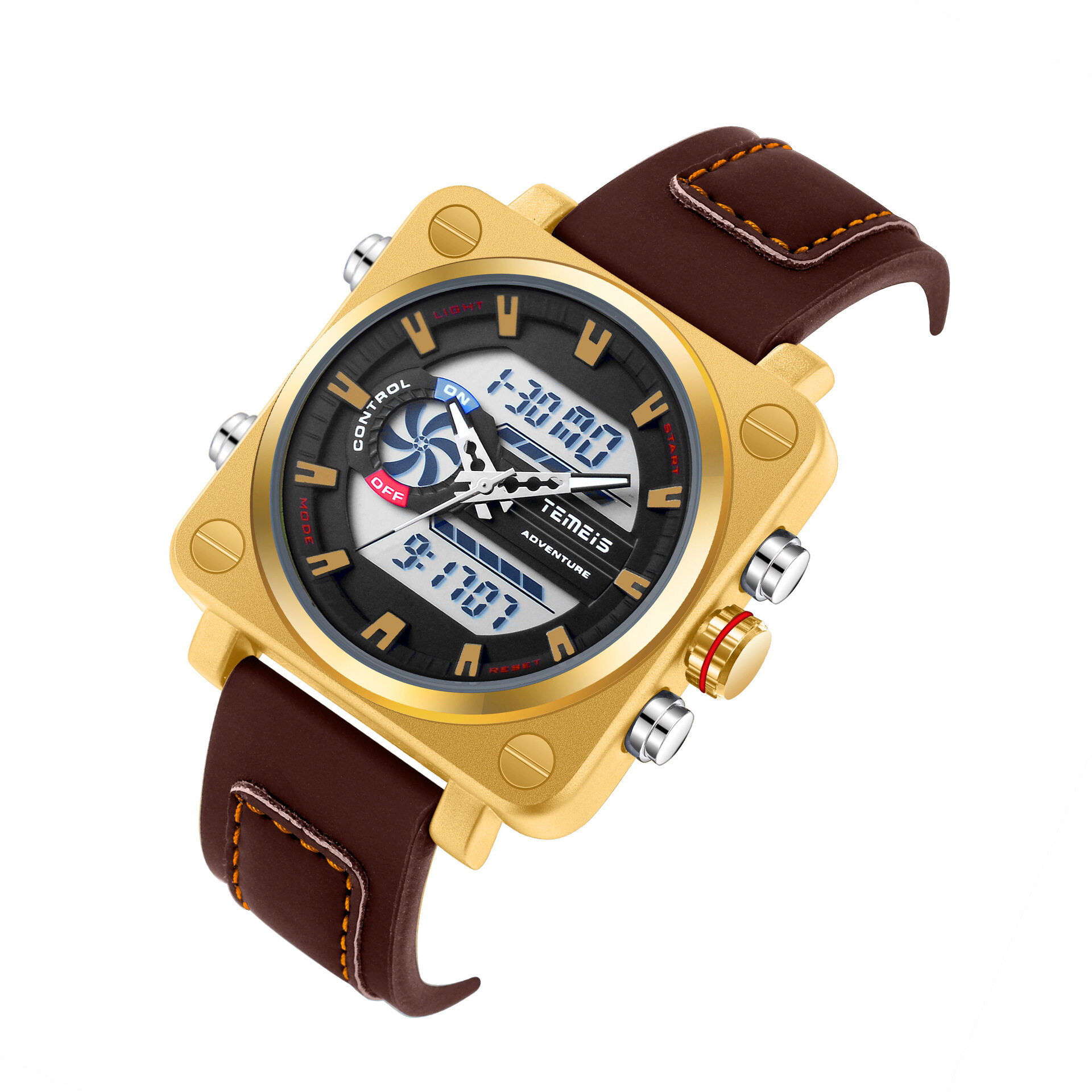 Timeis Dual display men watch Waterproof Electronic Watch Led light new ...