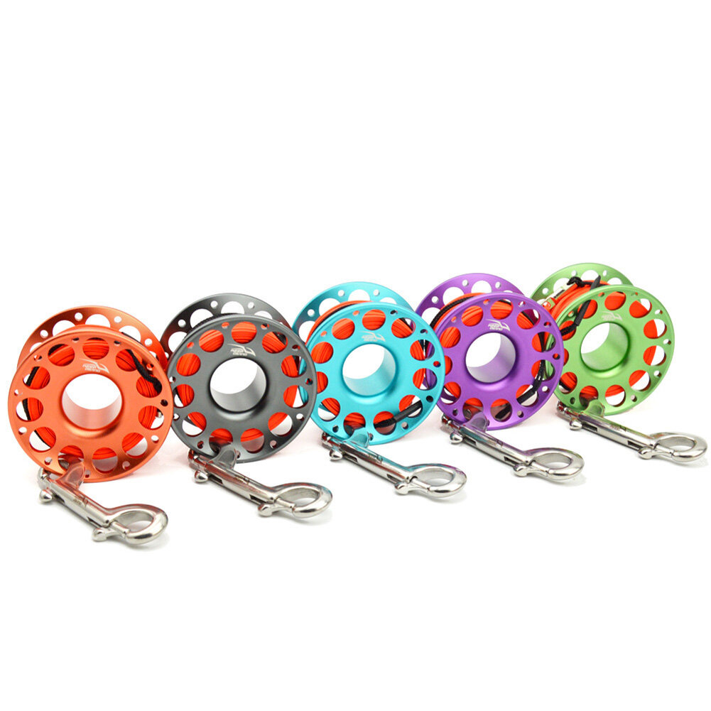 EZ FXL-952 15M/30Mดำน้ำอะลูมินัมอัลลอยSpoolรีลด้วยสแตนเลสตะขอเชือก ...