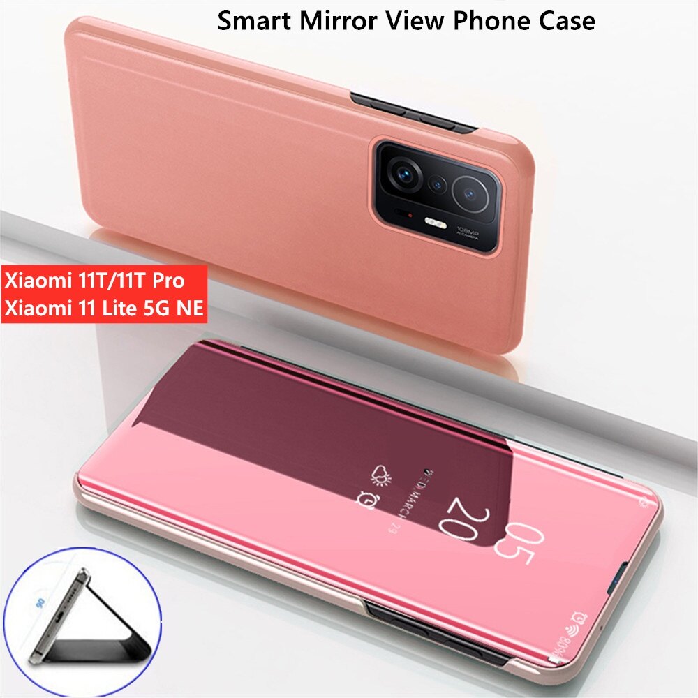 Luxury Smart Mirror Flip Phone Case For Xiaomi 11T 11 T Pro 11Lite 5G ...