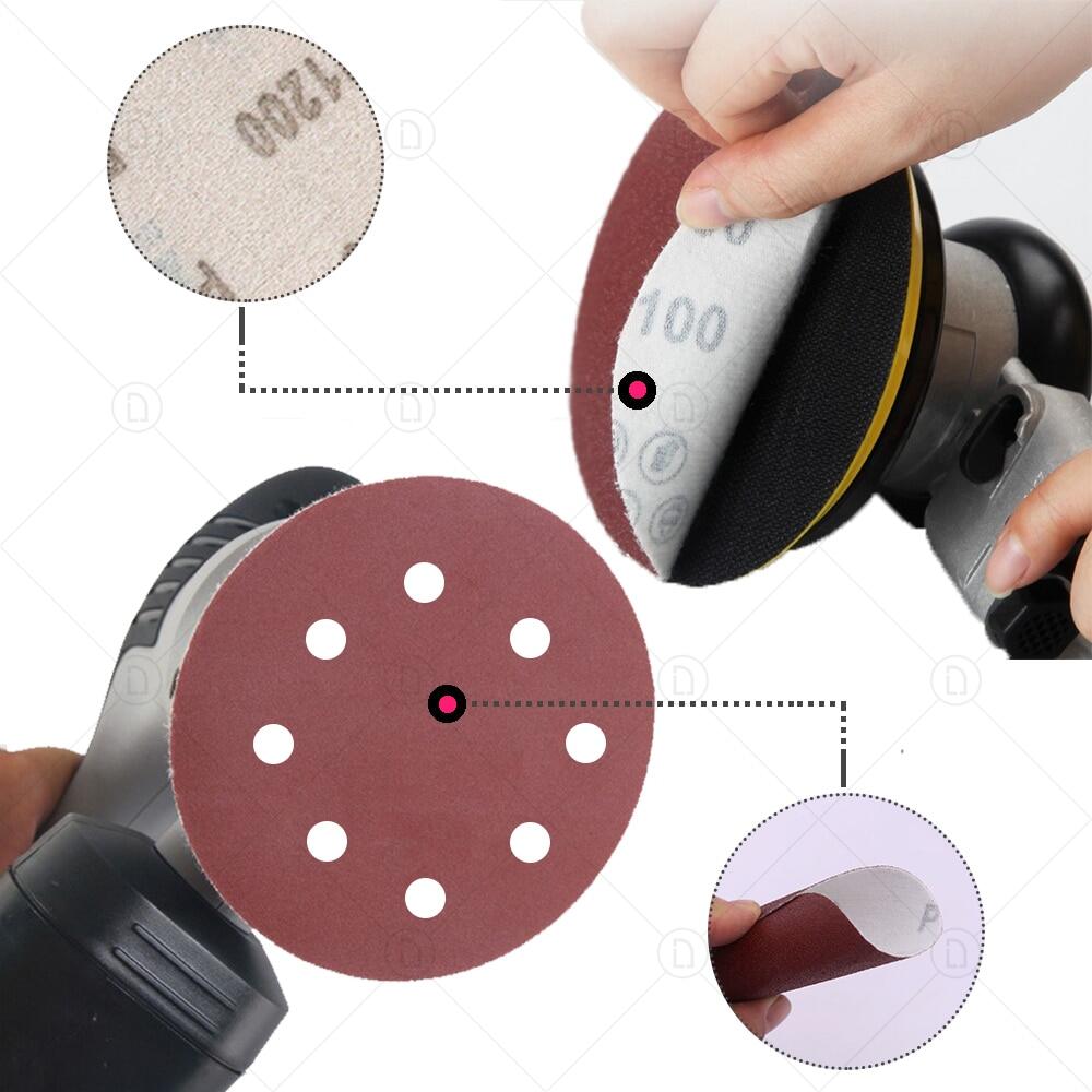 60PCS 5 Inch 121mm Round Sand Paper For Sanding Disc Grinder Car ...