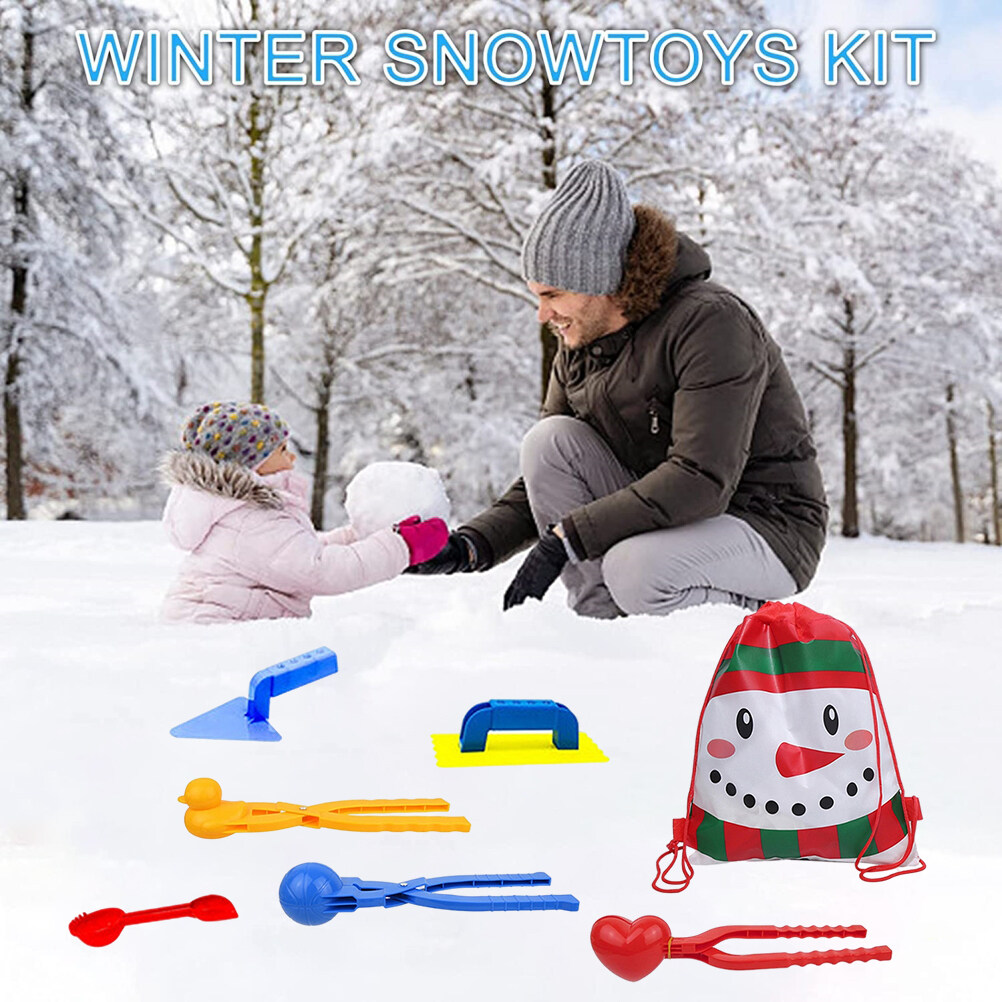 7 Pack Snow Toys Kit Duck Snow Mold Heart Shaped Snowball Maker Toys ...