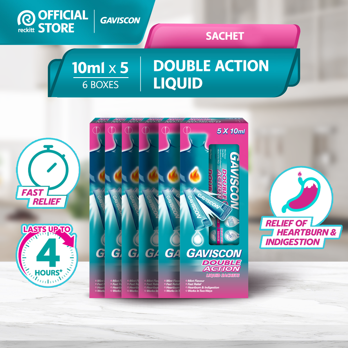 [10.10 ONLY] Gaviscon Double Action Liquid Sachet 10ml/10ml x5/10ml x15 ...