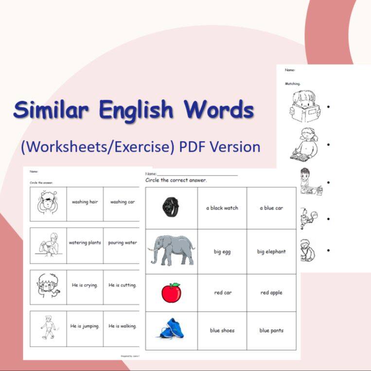CL007 - Similar English Words (Worksheets/Exercise) PDF Version | Lazada