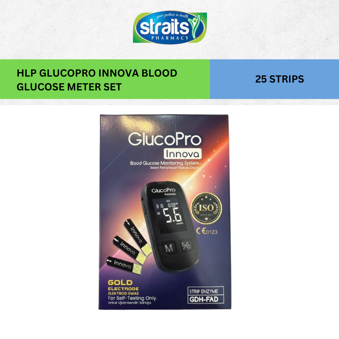 HLP GLUCOPRO INNOVA BLOOD GLUCOSE METER SET (25 TEST STRIPS WITH LANCET ...