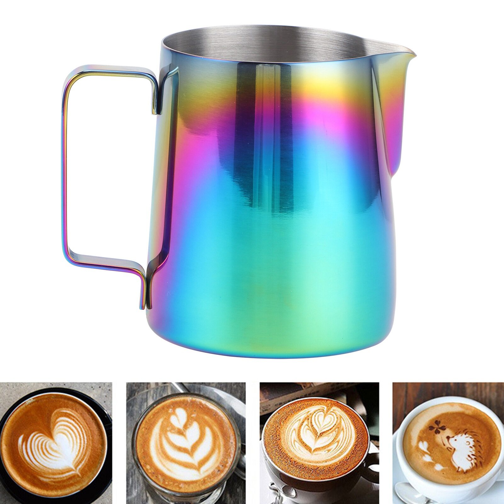 350ml Coffee Pitcher Latte Art Making Cup Colorful Milk Frothing ...