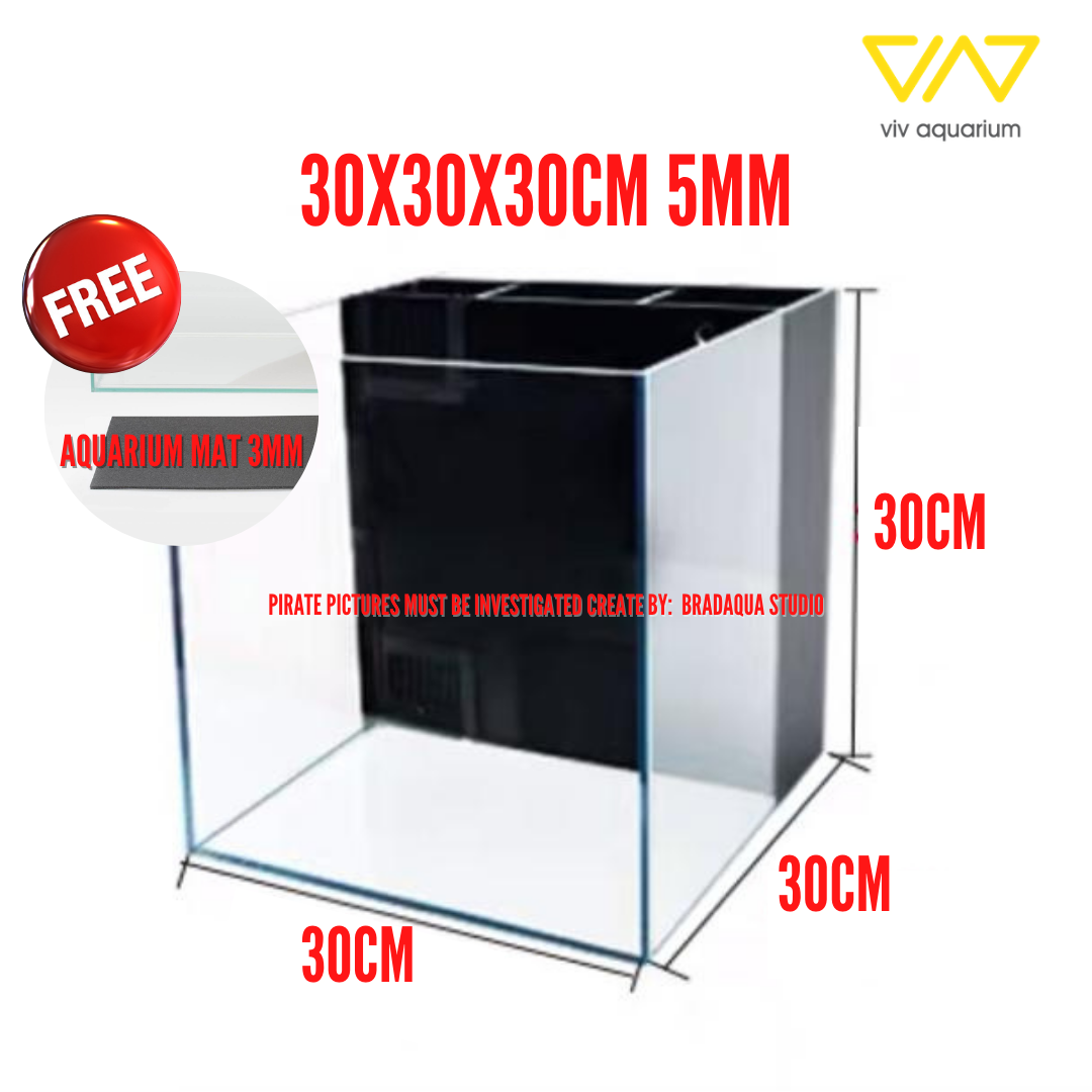 VIV Ultra Clear Aquarium Fish Tank Back Filter Cube Tank 30cm/ 40cm ...