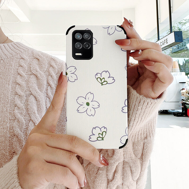 YBD เคสโทรศัพท์ซิลิโคนสำหรับ OPPO Realme 8 5G,เคสหลังลายดอกไม้ปกป้อง ...