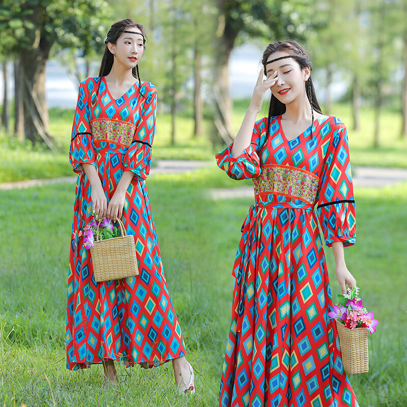 2021 Summer New Fashion Nepal Ethnic Style Thai Style Slimming Beach ...