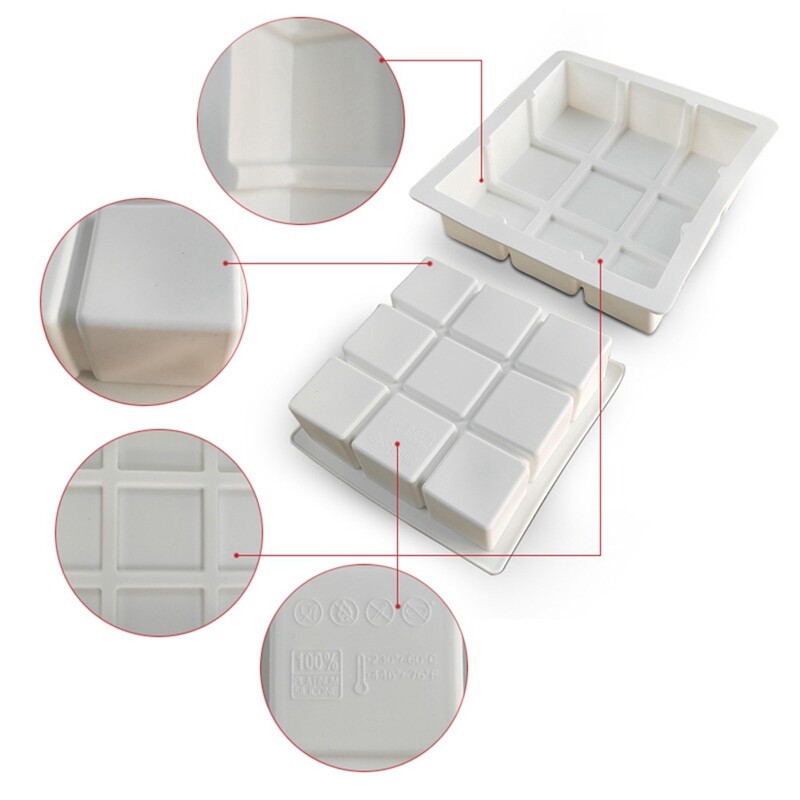 Christmas Square Mousse Silicone Cake Mold French Silicone Cake Dessert ...