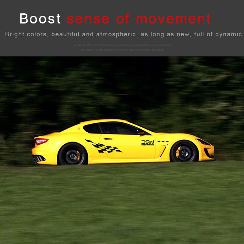 2Pcs Car modified waistline garland full car stickers body stickers WRC ...