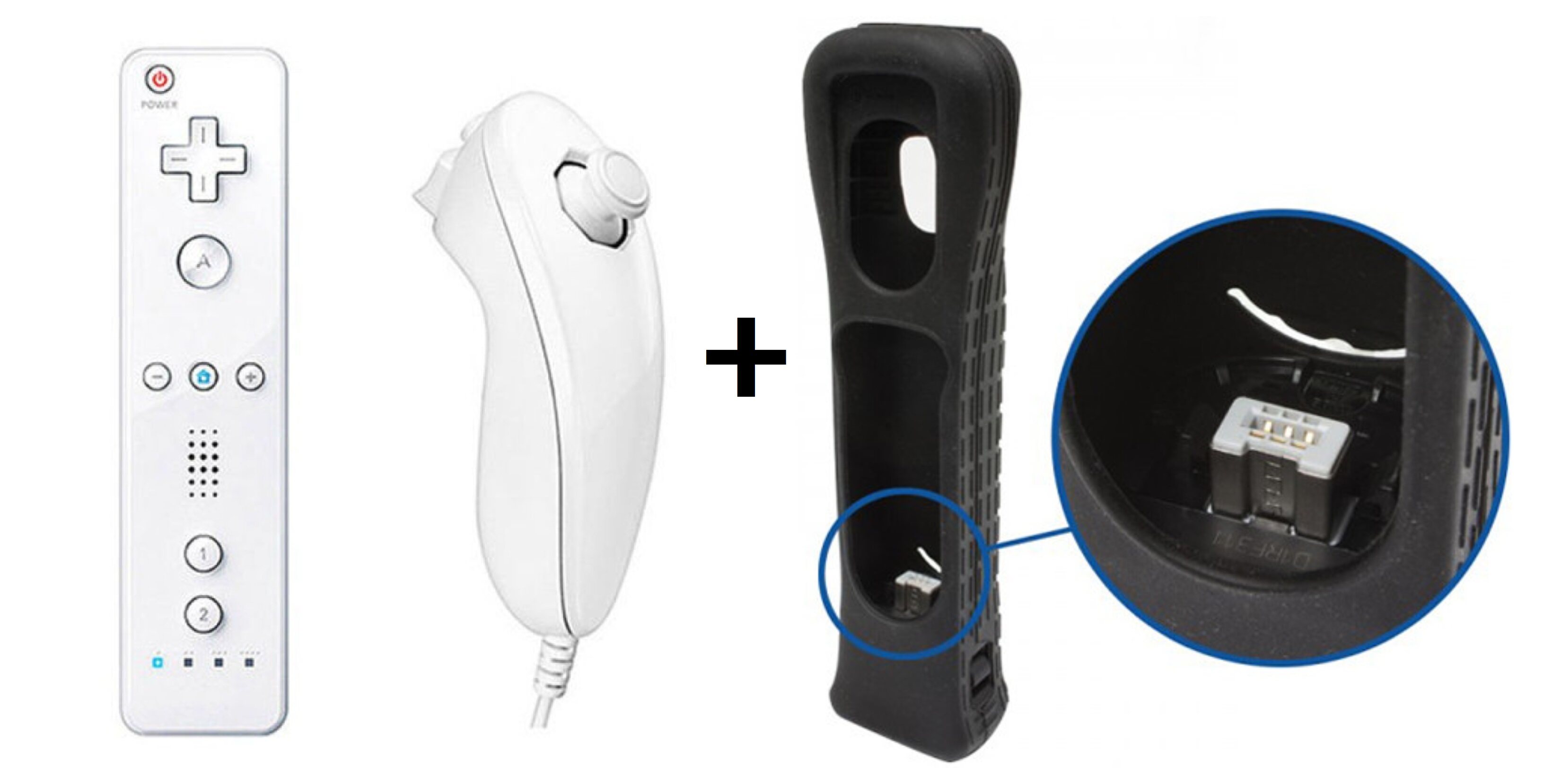 Wii remote controller with nunchuck white | Lazada