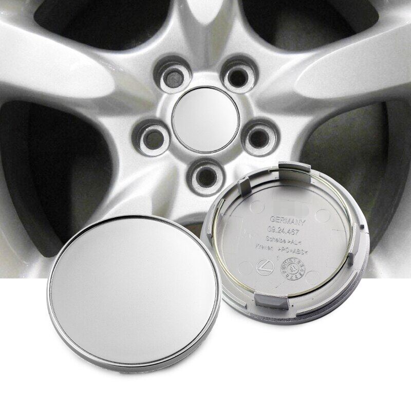 4Pcs 70มม.สติ๊กเกอร์ติดล้อCapสำหรับRM RSศูนย์ตกแต่งAccessorie 09.24.467 ...