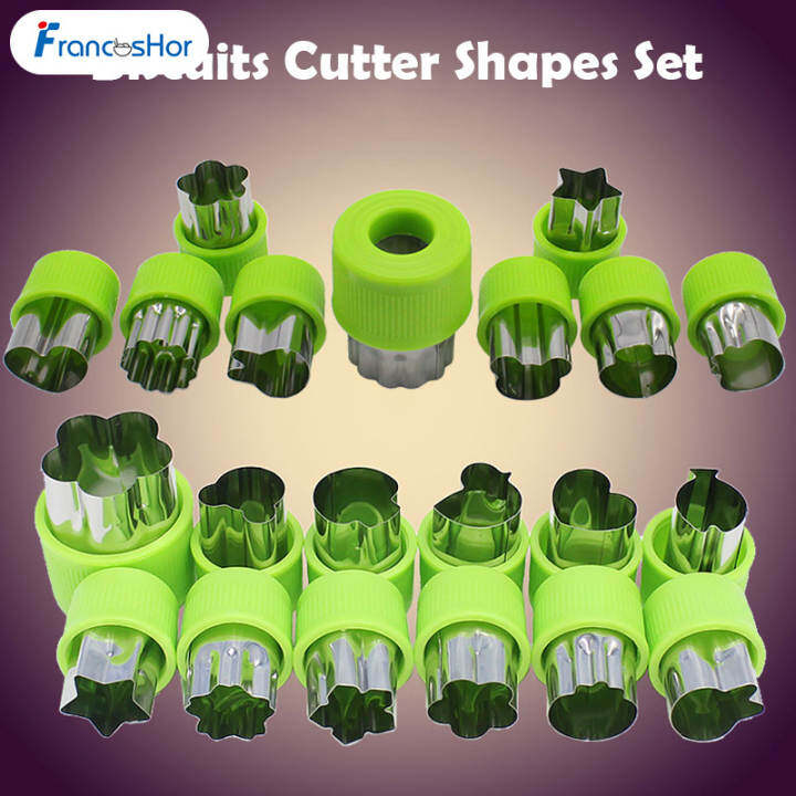 Frances 12 Pcs Vegetable Shapes Cutter Set Flower Star Mold for Cookies ...