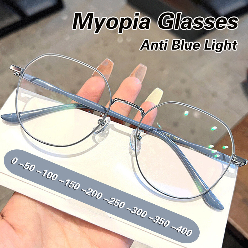 -400 to -50 Myopia Glasses Women Girls Student Anti-Blue Light ...