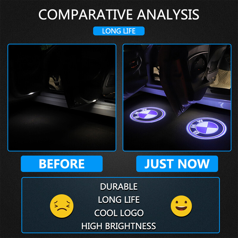 2Pcs LED Car Door Light รถประตูยินดีต้อนรับโปรเจคเตอร์โลโก้ Ghost Shadow Light สำหรับ BMW E81 ...