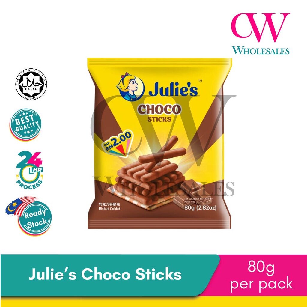 Julie's Milk Flavoured Sticks Julie Choco Stick 80g per pack | Lazada