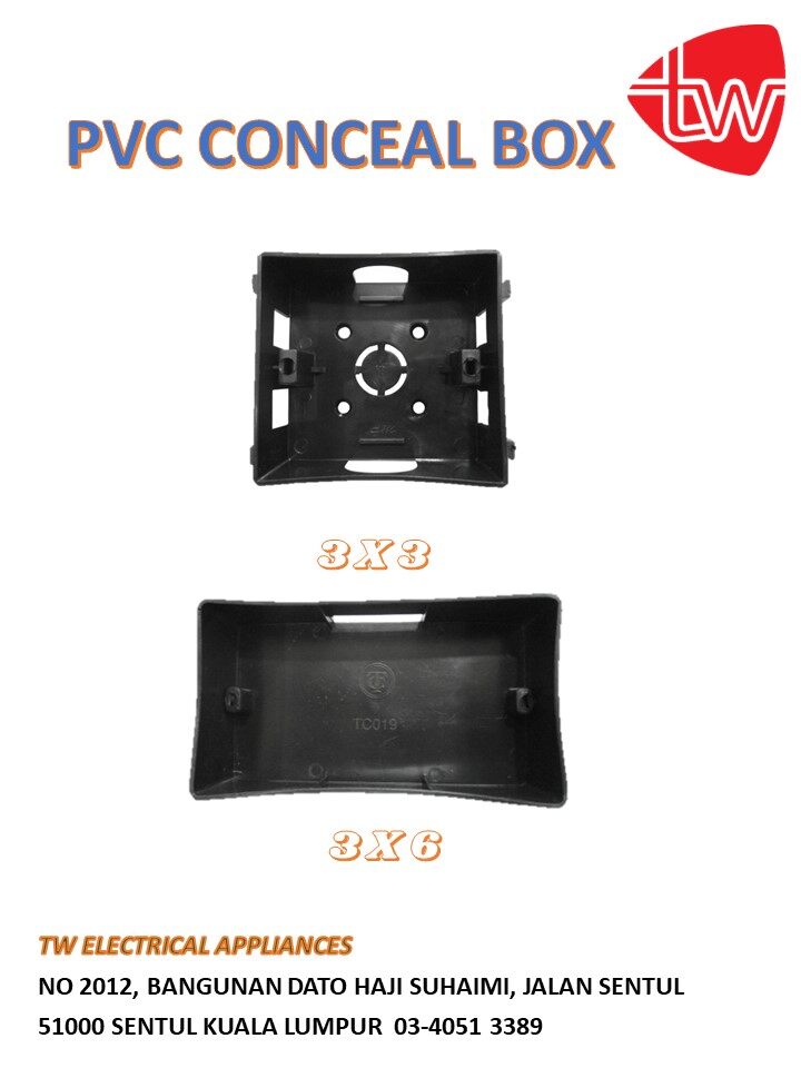 PVC CONCEAL BOX 3X3, 3X7 ( BLACK ) | Lazada
