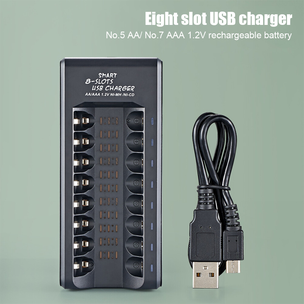 FG Smart 8-Slot USB Charger 1.2V NiMH Rechargeable Battery Aa/aaa ...