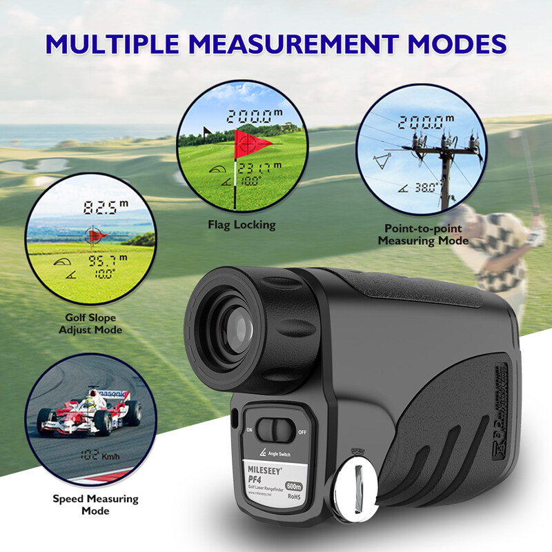 Mielseey Golf Rangefinder PF4 600 Meters with Slope Function Hunting Range Finder with Laser 6X ...