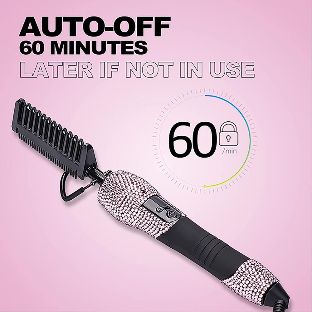 FlatIron Ceramic Professional Pressing Comb Diamond Straightener Comb ...